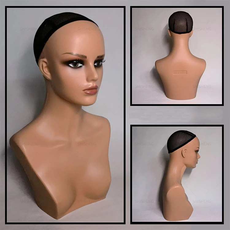 Shi Sheng Realistic Female Mannequin Head With Shoulders For Wigs For ...