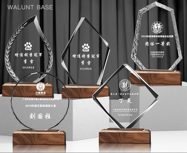 Creative Octagonal Crystal Trophy Customized Authorized Honorable ...