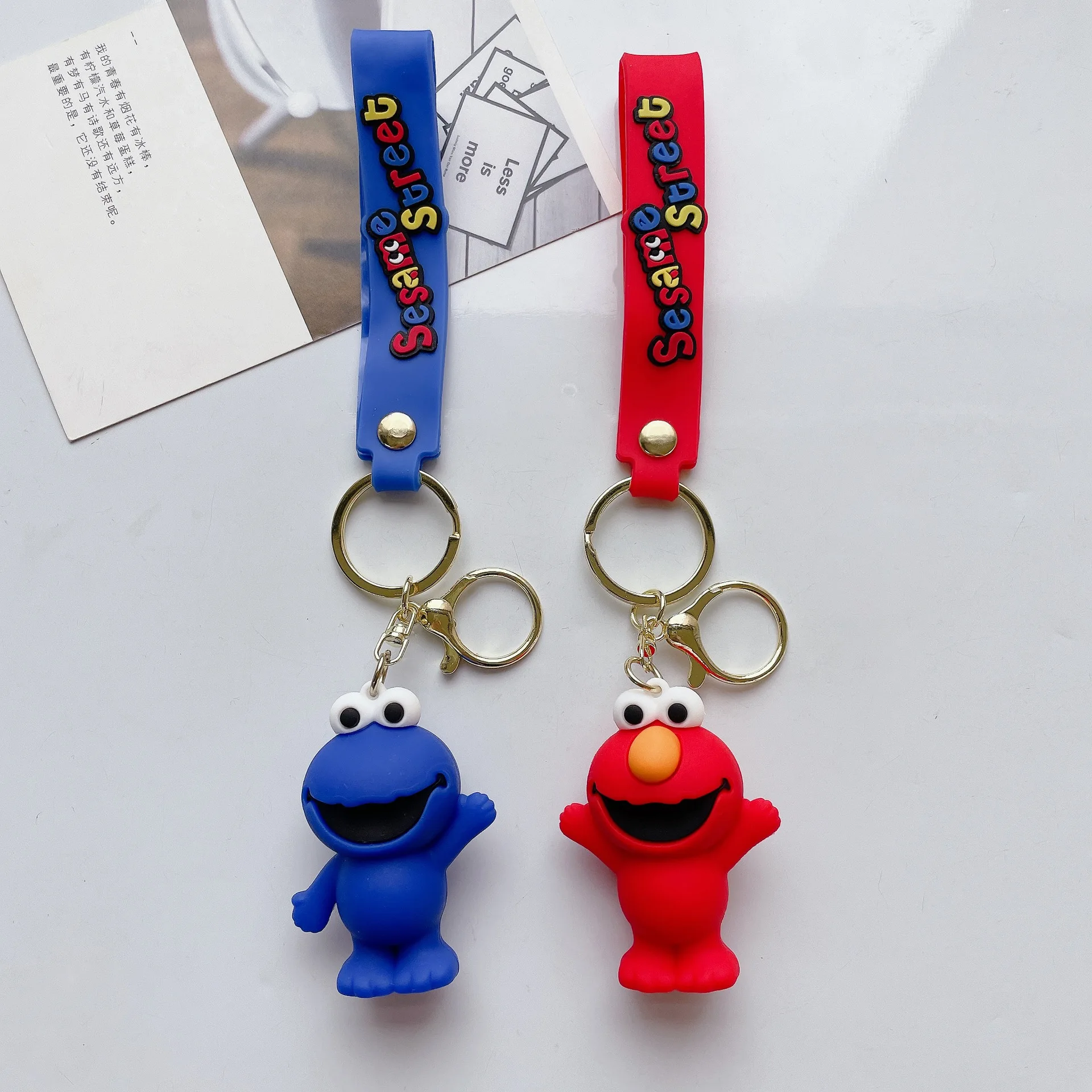 Cute Cartoon 3d Doll Sesame Street Keychain Pvc Silicone Backpack ...