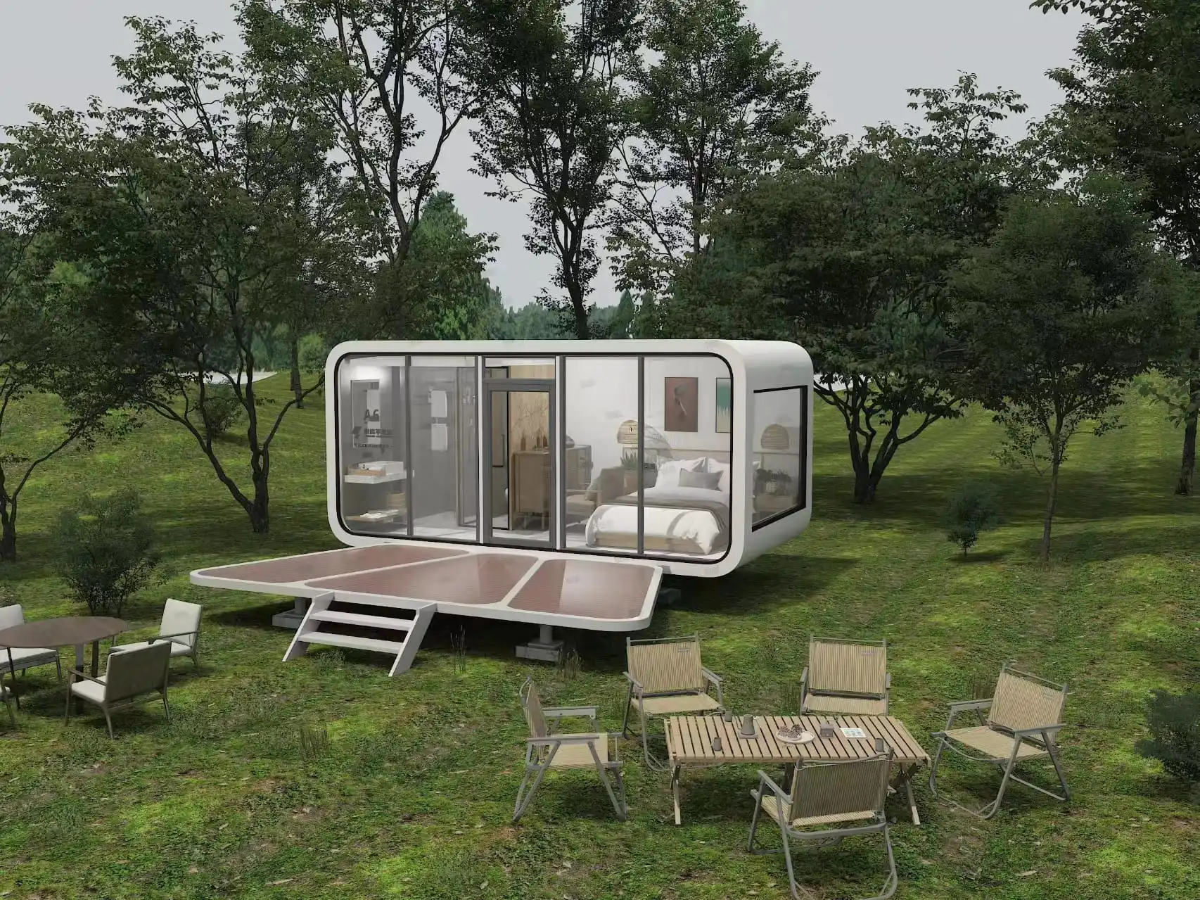 Luxury Floating Hotel Glamping Pod - Customizable Containers