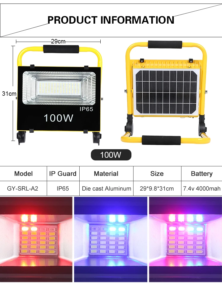 Outdoor Led Work Lighting Waterproof Ip65 All In One 100w Led Work ...