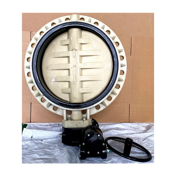 Din Large Size Sea Water Epdm Liner Plastic Frpp Handwheel Wafer Gearbox Butterfly Valve Dn500 ...