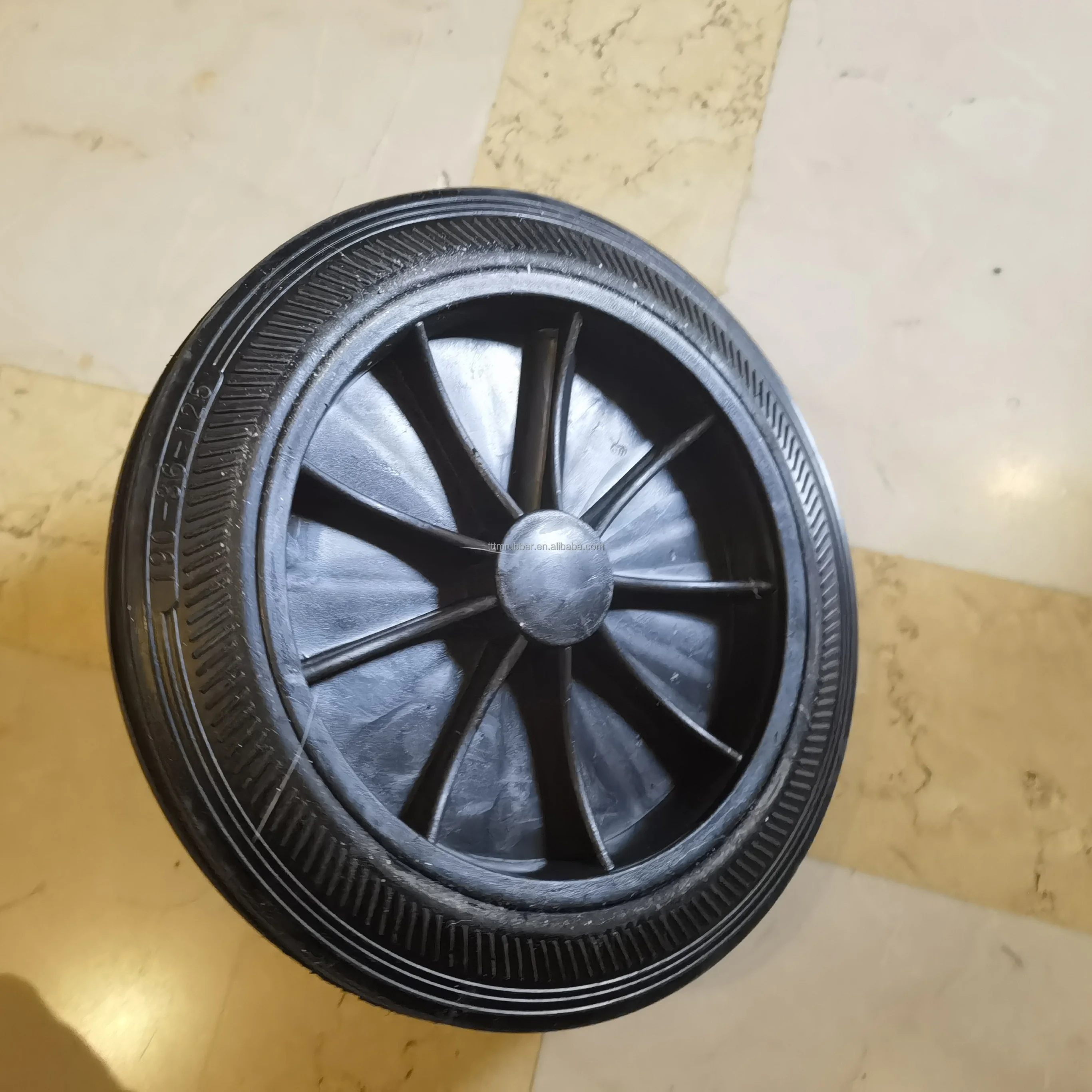 7.28inch Outdoor Moving Trash Bin Wheels Garbage Can Caster Wheel Solid Rubber Wheels For 100l ...