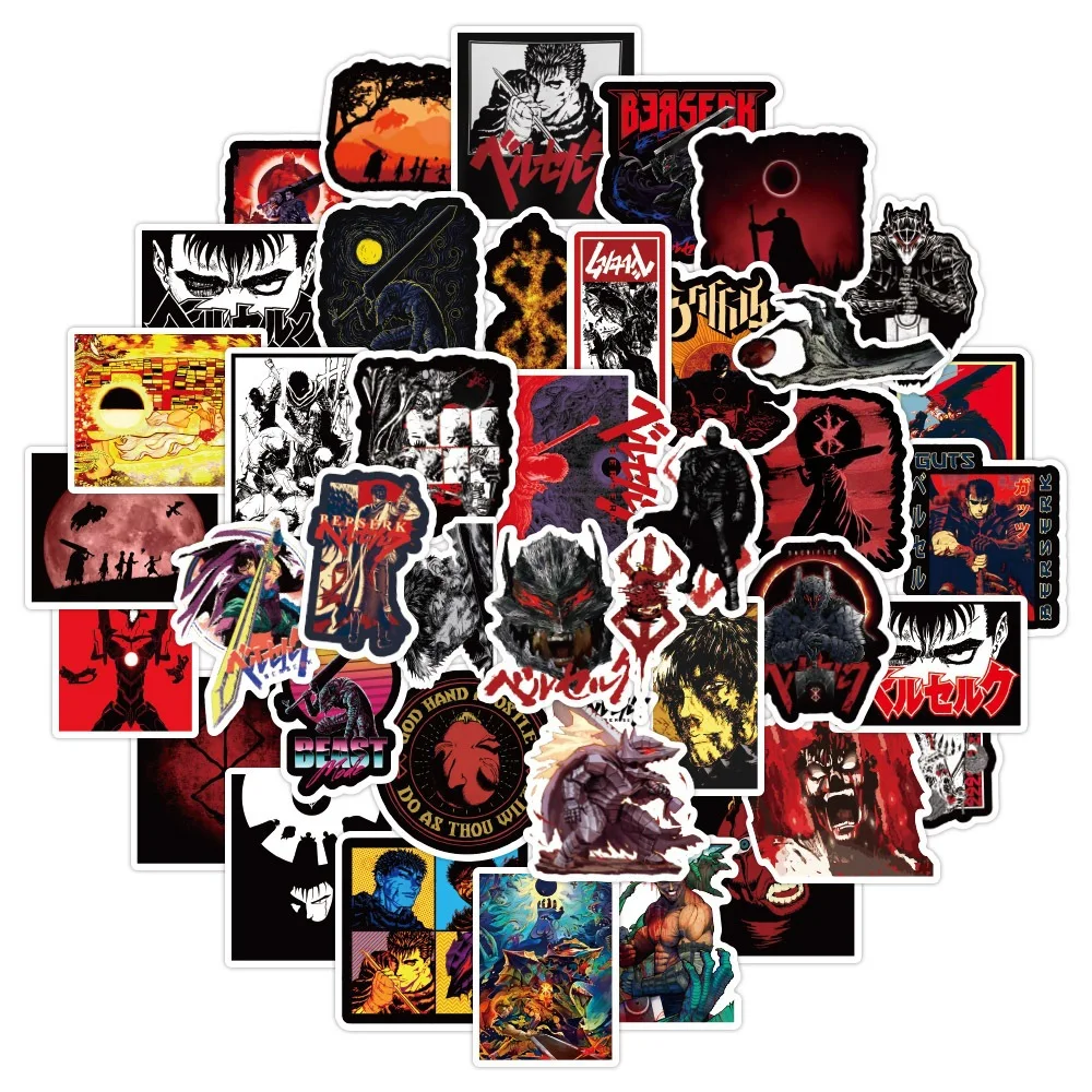 50 pcs/bag Game Anime Berserk Stickers for Laptop Guitar Waterproof ...