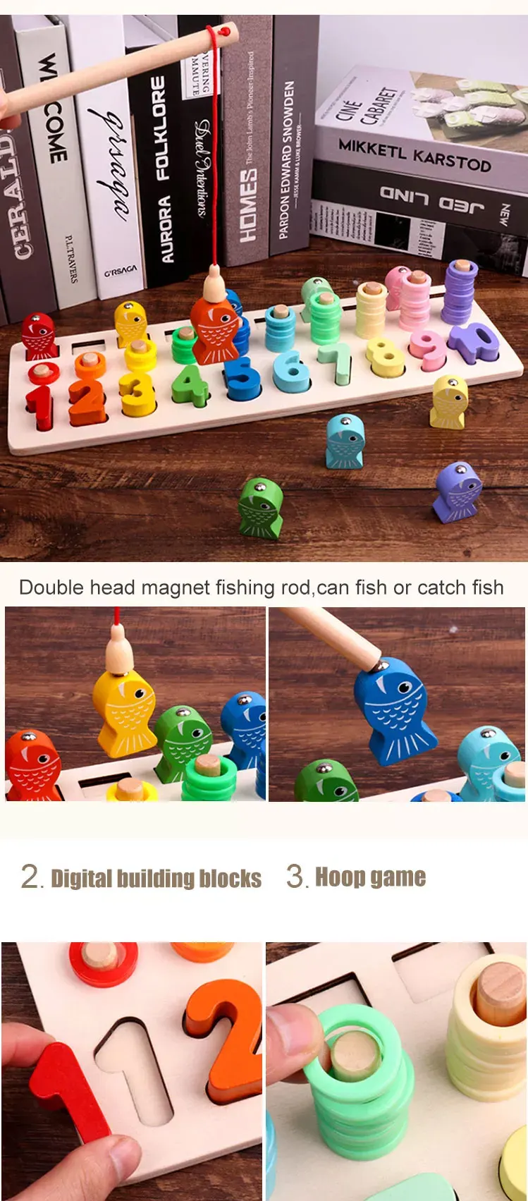 Montessori Educational Wooden Toys for Kids - 7 in 1 Board