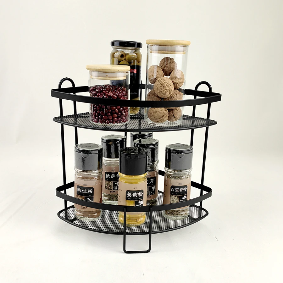 GOURMAID Kitchen Countertop Corner Spice Rack 2 Tier Spice Rack ...