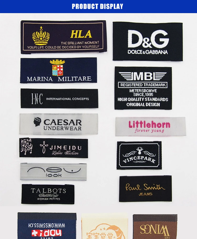 Factory Garment Label Custom Your Own Design Clothes Woven Tag ...