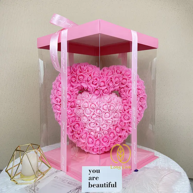 Valentines Day 2024 Foam Flower Rose Heart Love Gift Hearts Made Of ...