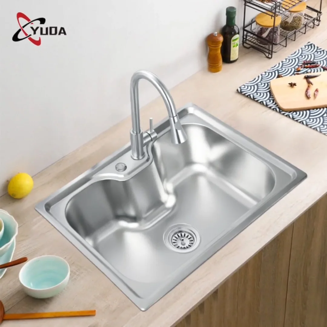 Standard Size Rectangular 304 Stainless Steel Kitchen Sink Single Bowl ...