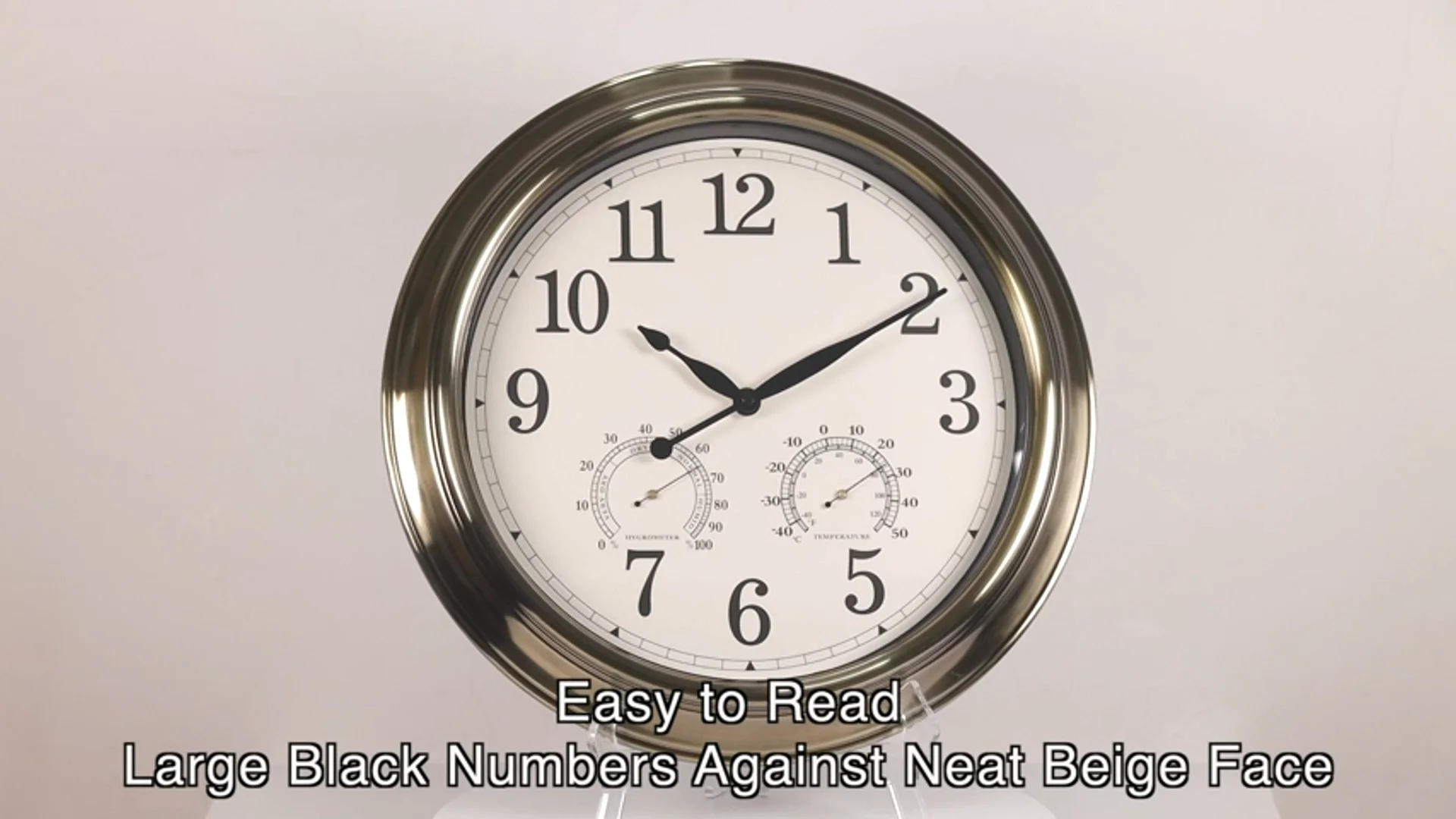 Large Bronze Antique Wall Clock Retro Metal Round Silent Vintage Water ...