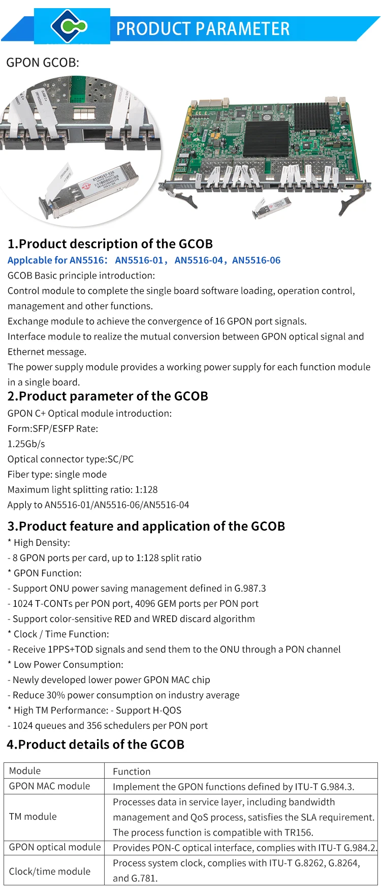 Best GCOB 16 Port GPON Board with 16 SFP Gpon 16port Gpon Olt SFP Line ...