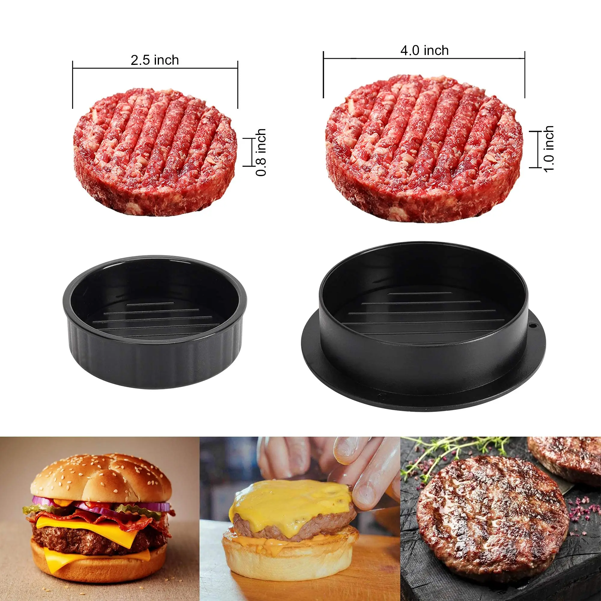 2025 New Arrival Non-Stick Manual Plastic Hamburger Press