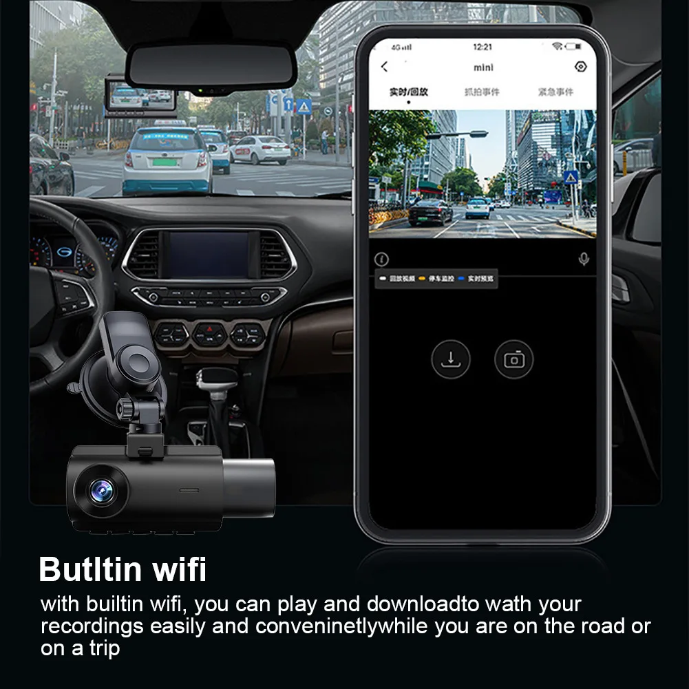 Dual Lens Hd 1080p Car Dashcam Realtime Gps Tracker Video Dvr Camera ...