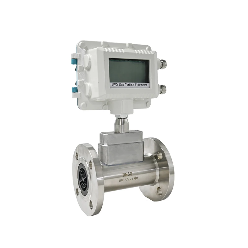 Dn50 4-20ma Industrial Compressed Turbo Flowmeter Aluminum Alloy Lpg Display Natural Gas Air ...
