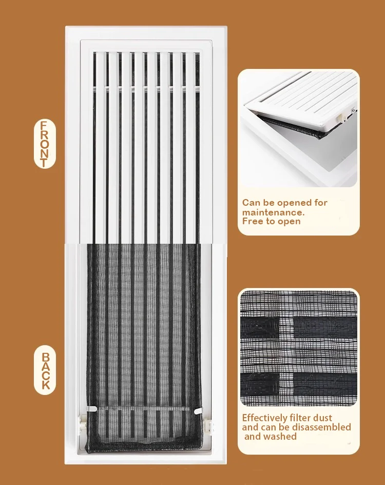 HVAC Central Air Conditioner Aluminum Linear Double-Layer Louver Air ...