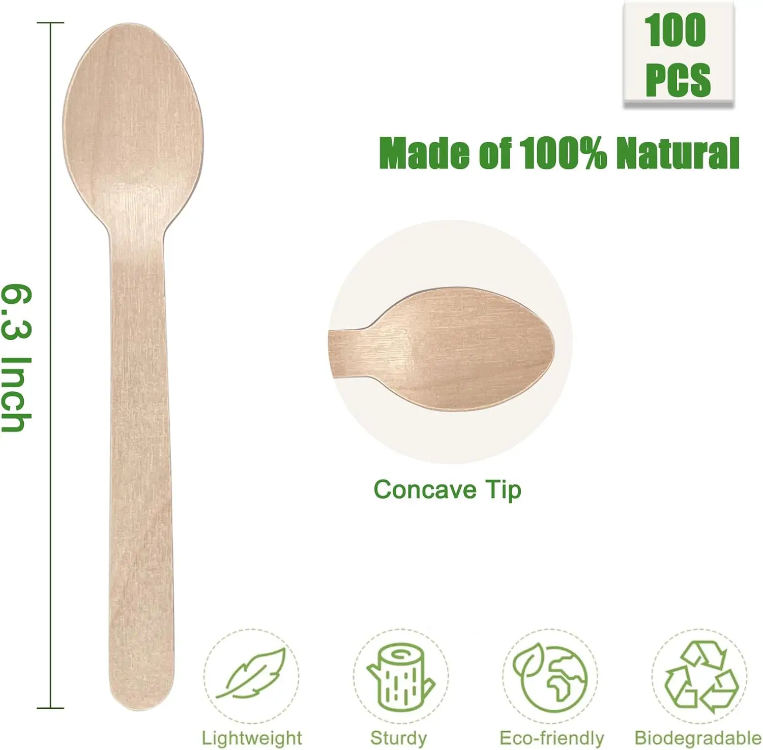 Eco-friendly Biodegradable Disposable Wooden Cutlery Knife Fork Spoon ...