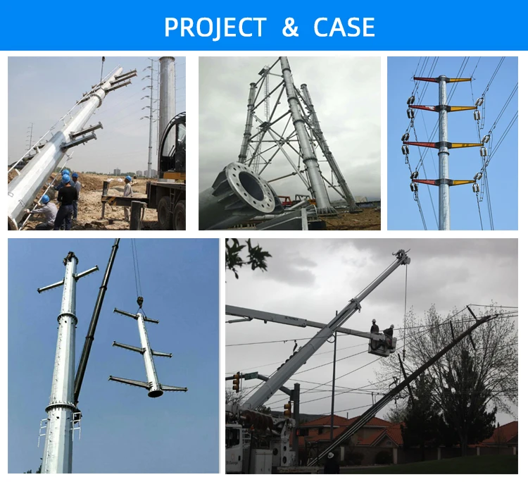 LECUSO Electric Steel Power Utility Poles for Philippines