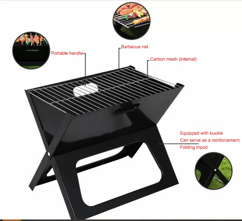 Notebook Folding Grill Stainless Steel Outdoor Smokeless Portable ...
