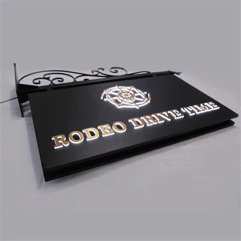 Custom Designed double face lit blade sign push through light box ...