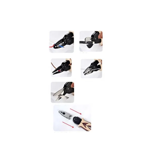 Flavic 8" 5 In1 Multi-function Interchangeable Head Pliers Set Wire ...