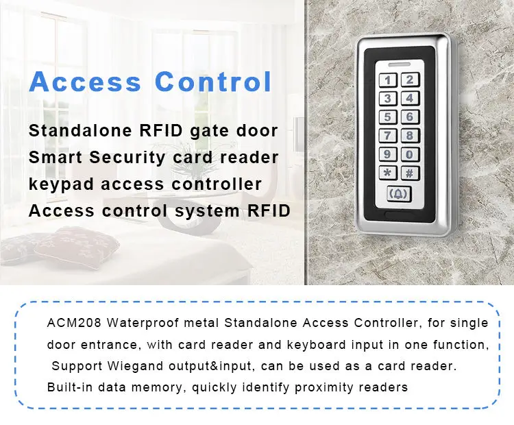 Standalone Metal Access Controller System IP67 Waterproof Keypad Door Entry Electronic RFID ...
