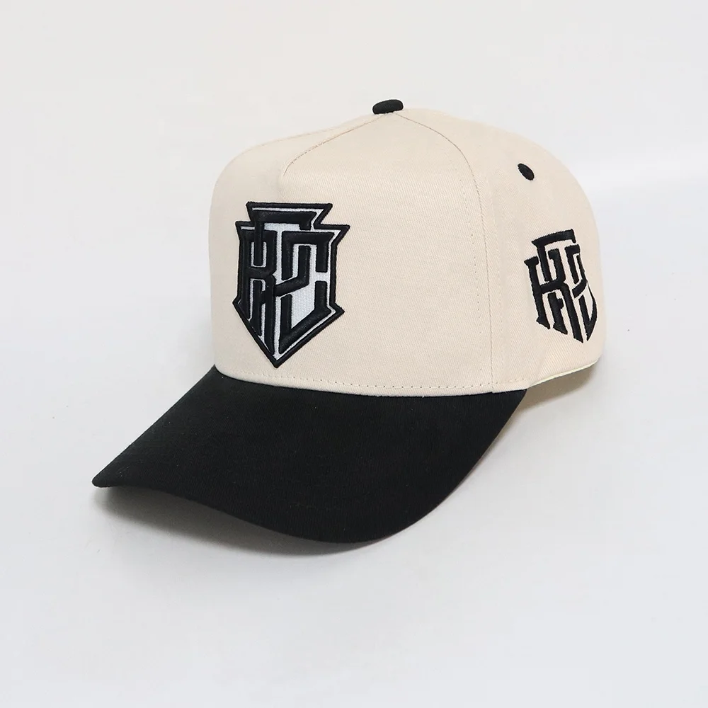 Custom 5 panel men high mid profile crown curved brim bill a frame snap ...