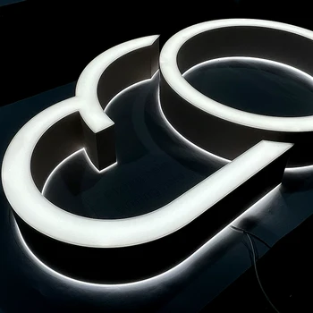 Advertising Outdoor Front And Back Light Letters Storefront Shop 3d ...