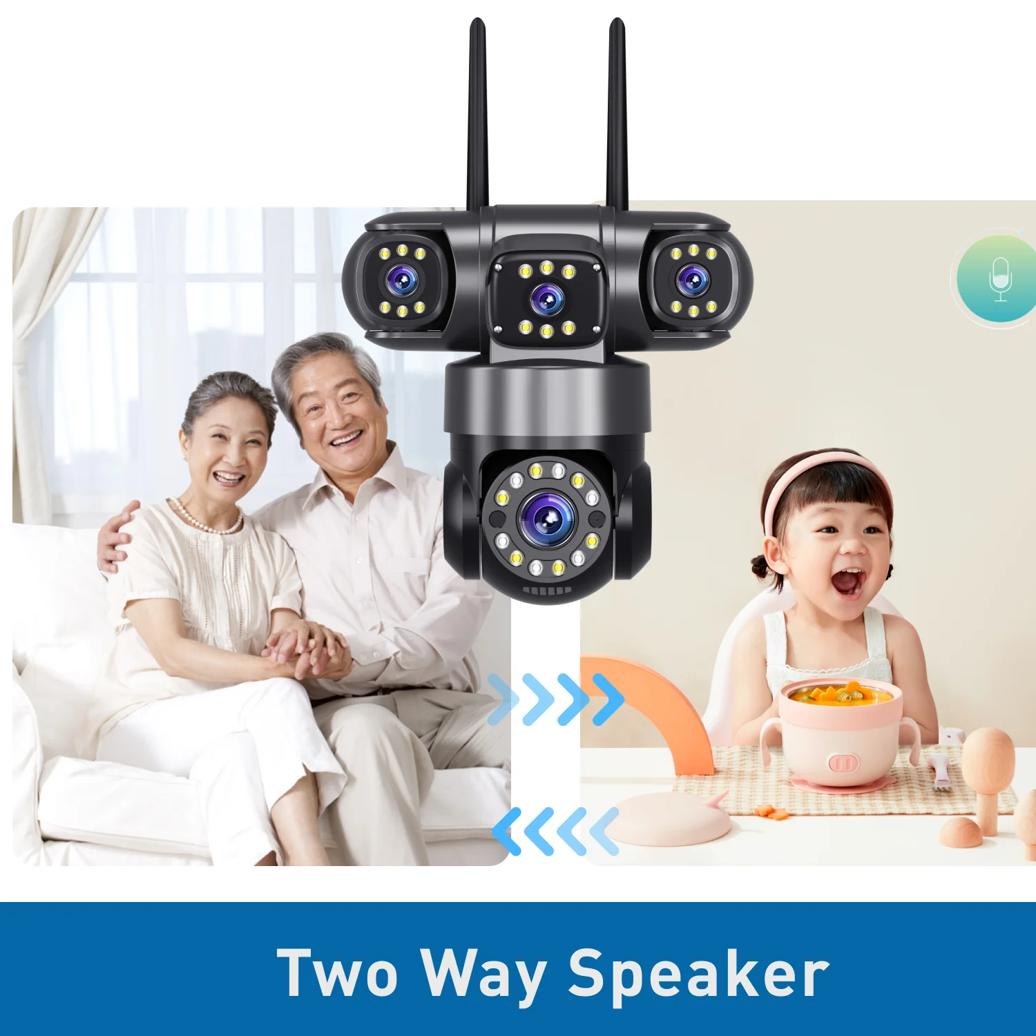8MP HD 4K Security CCTV IP Camera Night Vision Full Color Multi-Lens ...