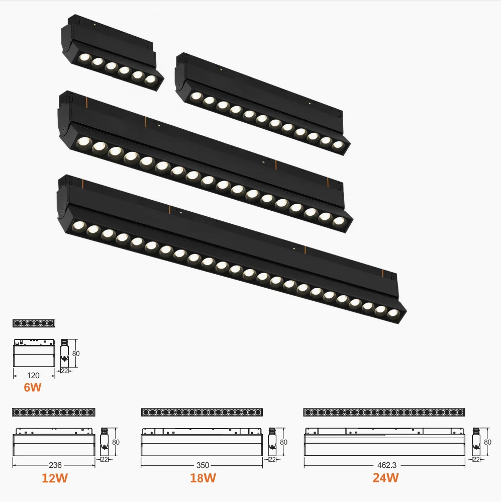 Magnetic Grille Lamp Spotlights Rail Track Adjustable Led 48v 3000k ...