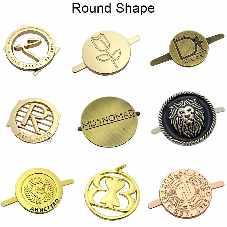 Custom Handmade Gold Brand Name Logo Metal Tags for Handbags