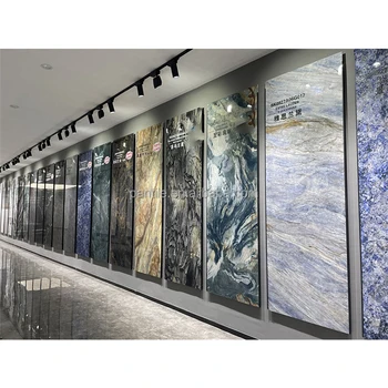 Polished Artificial Stone Slabs Blue Marble Porcelain Tiles Design ...