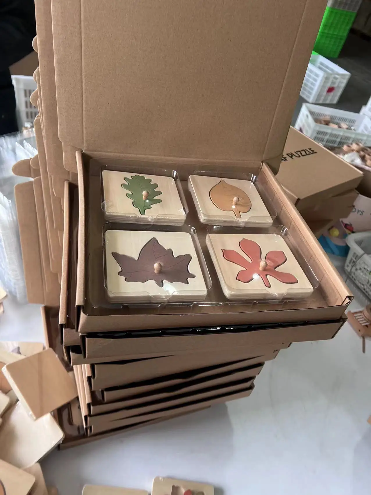 New Montessori Blind Box Geometric Wood Shape Sorter Toy Kids Toy Touch ...