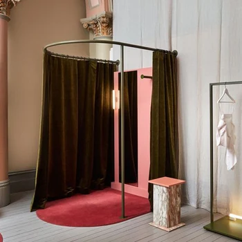 Large Fitting Room Shop Interior Design Ideas Wall Mounted Rack ...