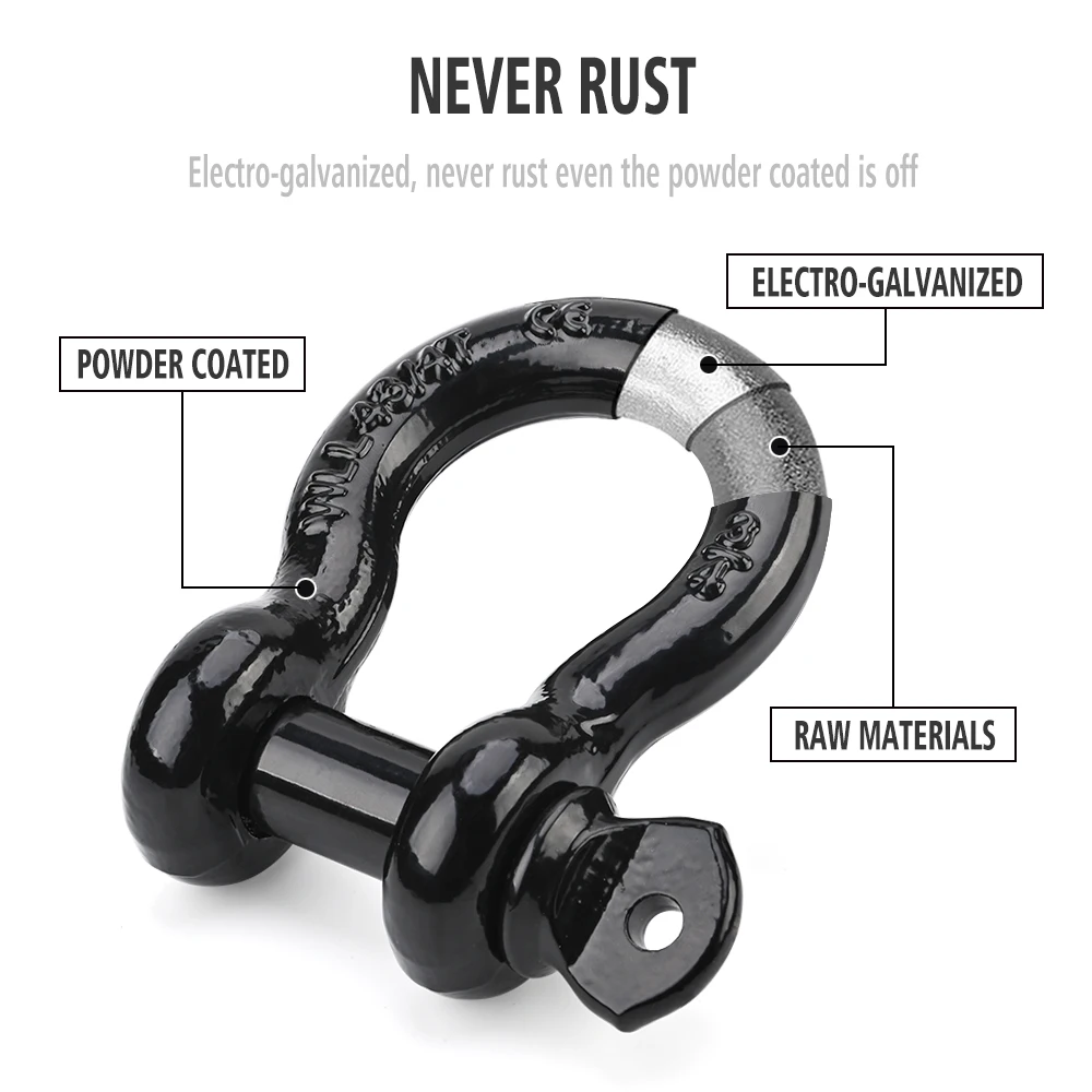 Recovery Shackle D Galvanized - Heavy Industry Solutions