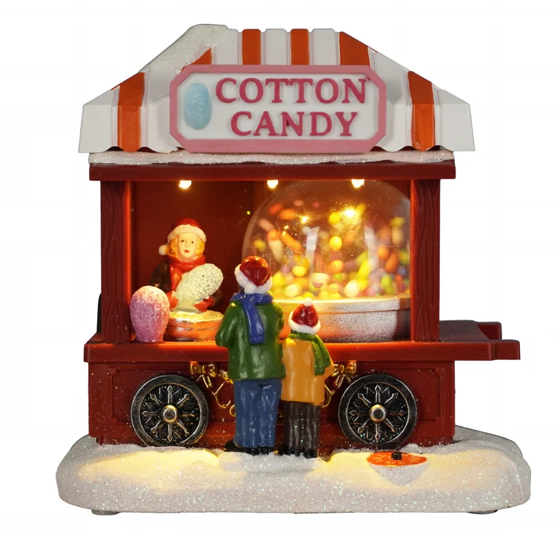 Christmas LED Lighted Village Cotton Candy Shop Battery Operated ...