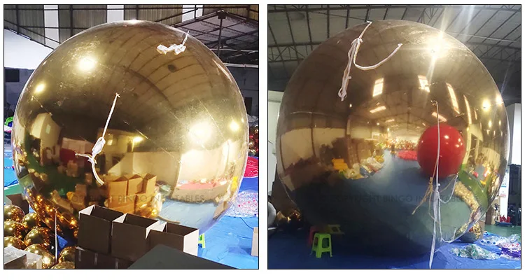 2024 New Hanging Inflatable Floating Sphere Pvc Large Golden Disco Ball ...