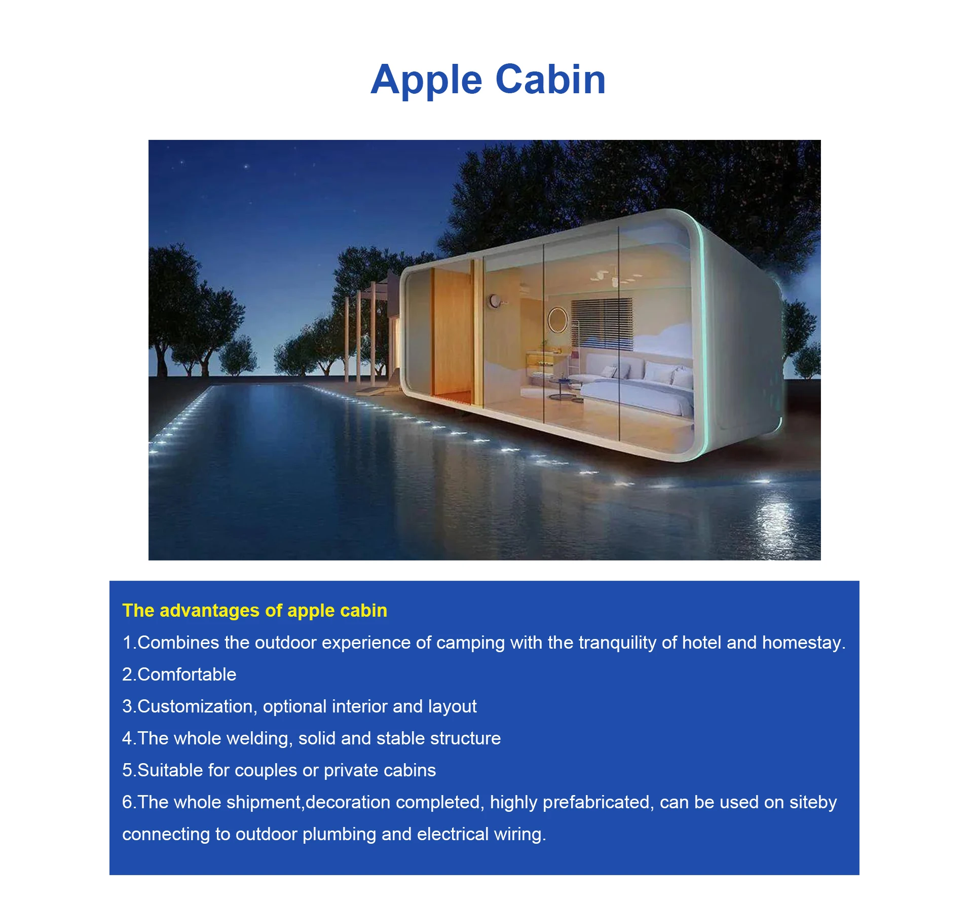 Apple Cabin 20ft - Modern Capsule Mini House for Home Office