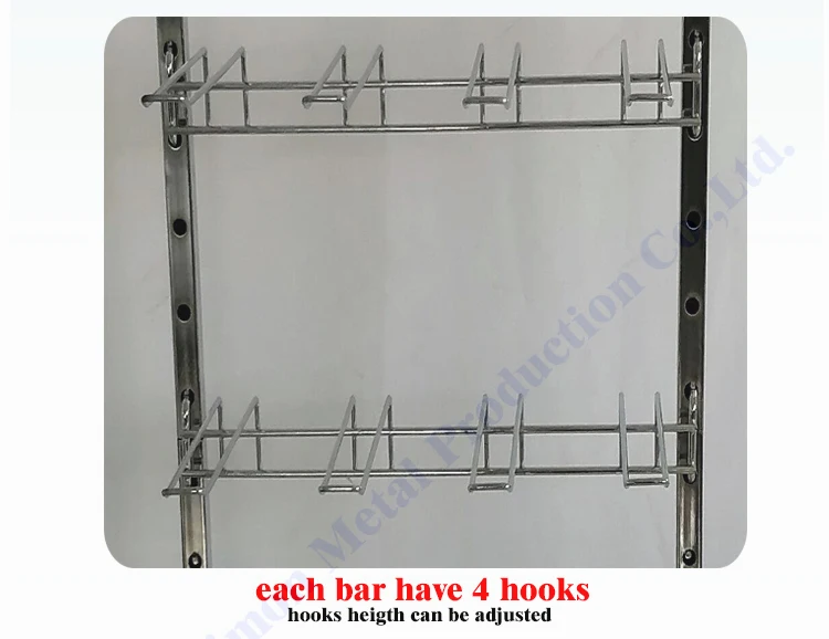 Retail Store Supermarket Free Standing Chrome Plate Hook Shop Floor ...