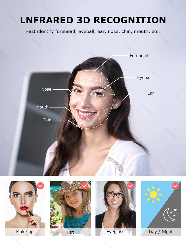 2024 3d Face Unlock Recognition Smart Locks Wood Door Tuya Id Face Scan ...
