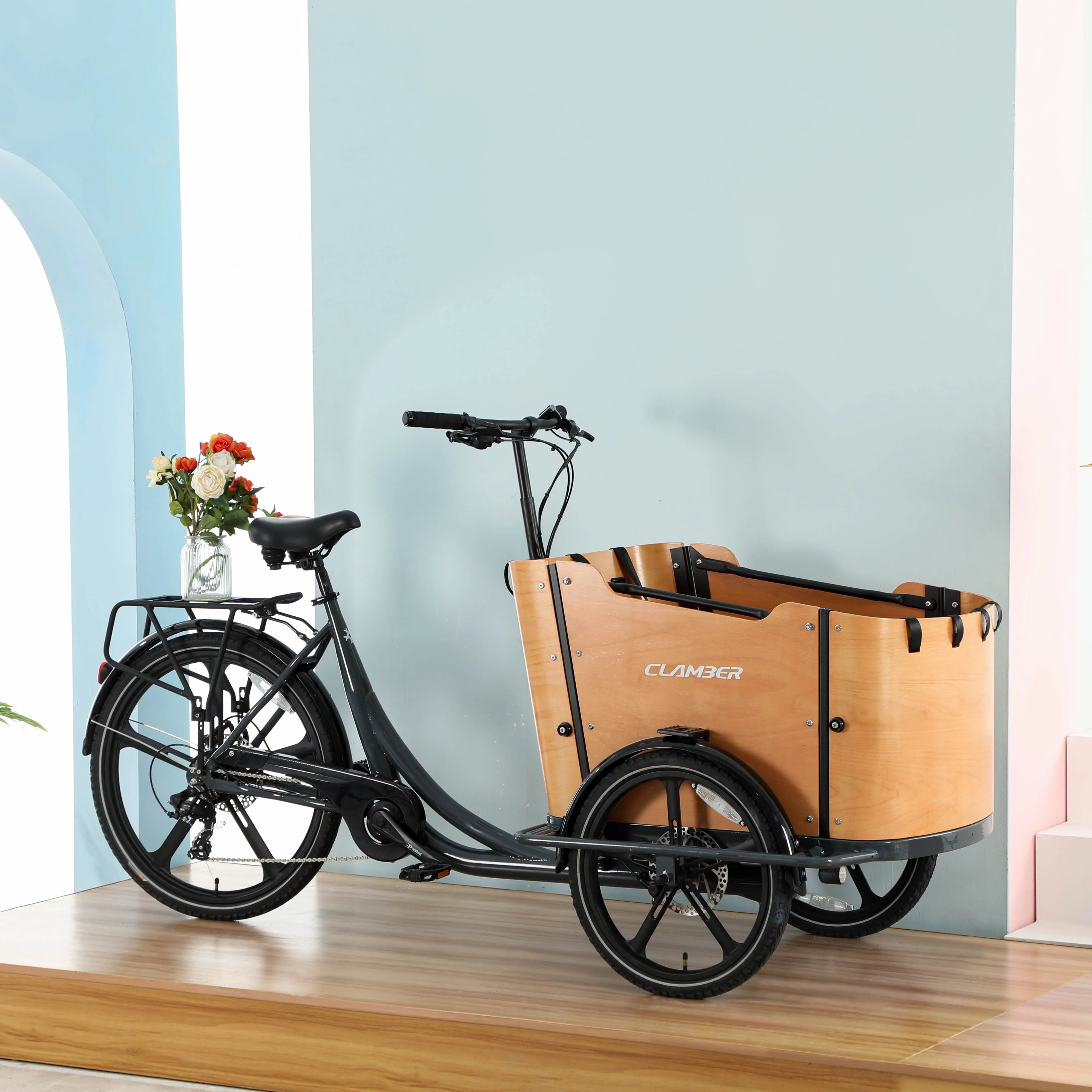 E-cargo Bike Dutch Eu Warehouse Electric Cargo Bike Dutch 3 Wheel Family Cargo Bike Bakfiet ...
