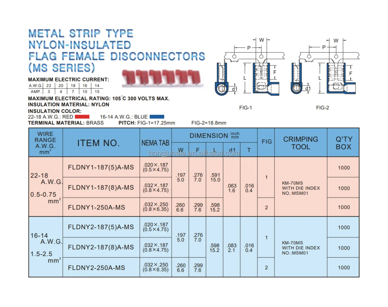 Kst Original Nylon Wire Brass Terminals Tin Plated Male Female ...