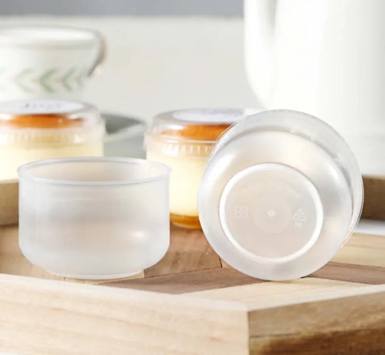 Wholesale 100ml Transparent Plastic Dessert Cups Round Cake Box Bakery ...