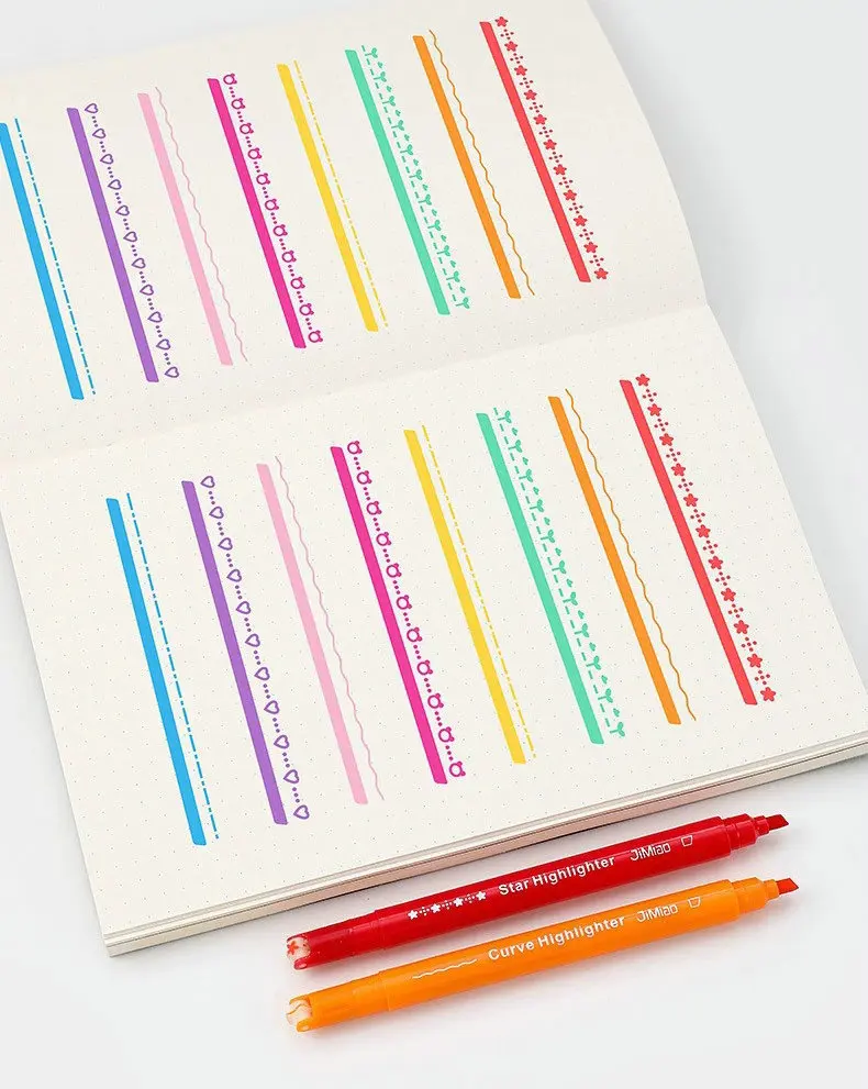 Journaling Drawing Scrapbook Art 8 Different Shape Highlignter Set Cute ...