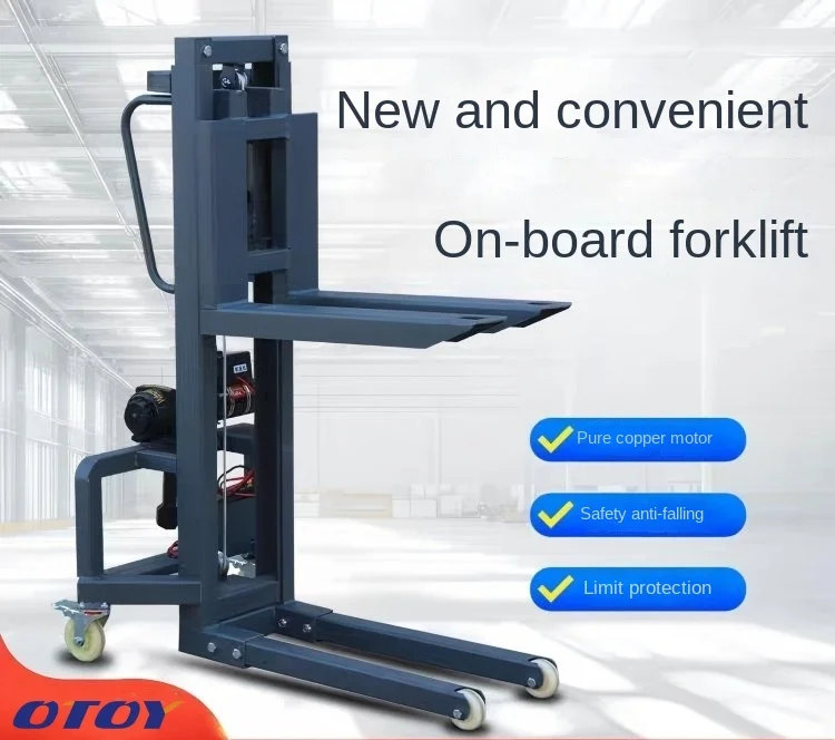 300kg Small Lifting Forklift Stacker Mini Fork Truck Self-loading ...