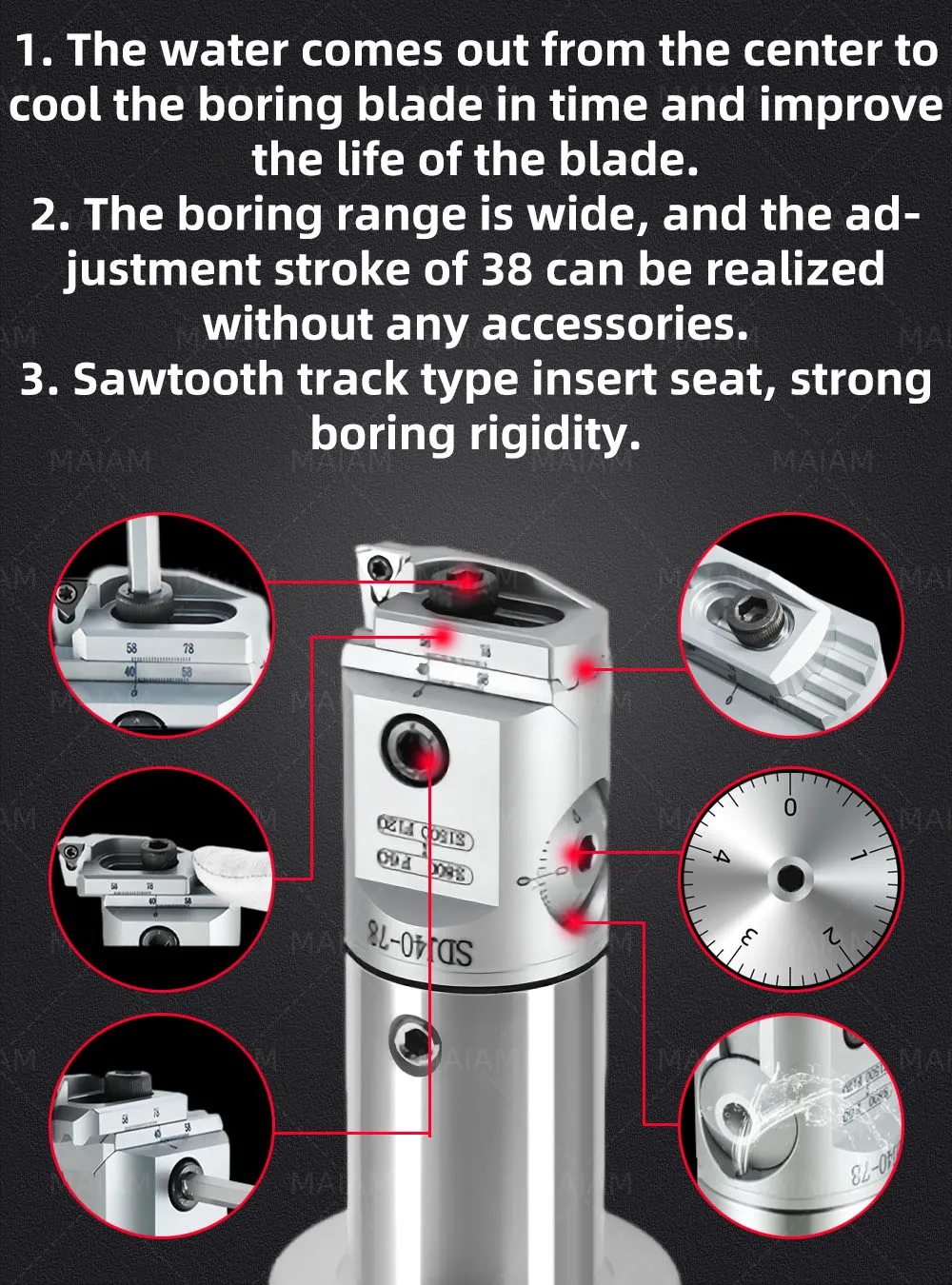 Fine Boring Head Sdj Boring Hole 10-160mm Thread Ewn Sdj Bore Tools ...