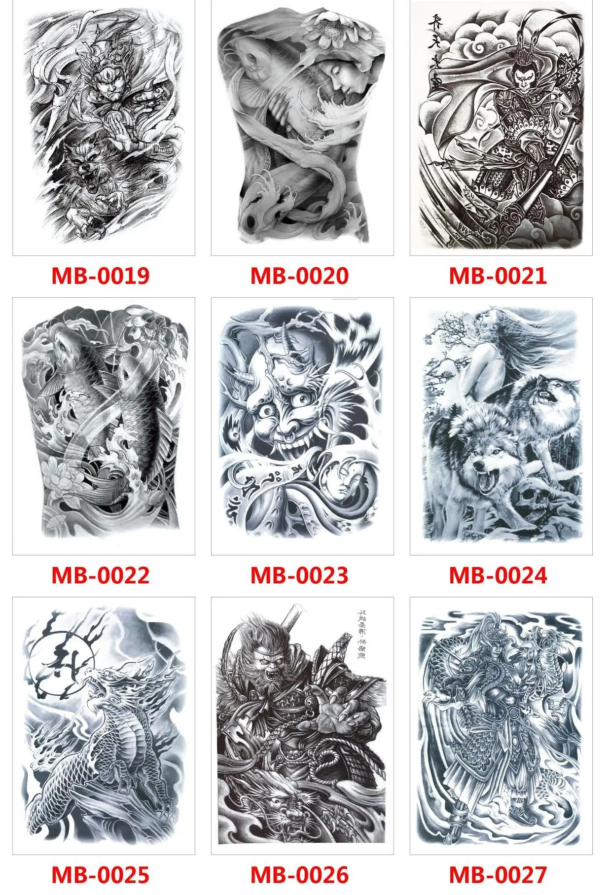 Customized New Design Tattoo Sticker Men Women Tattoo Sticker Full Back ...