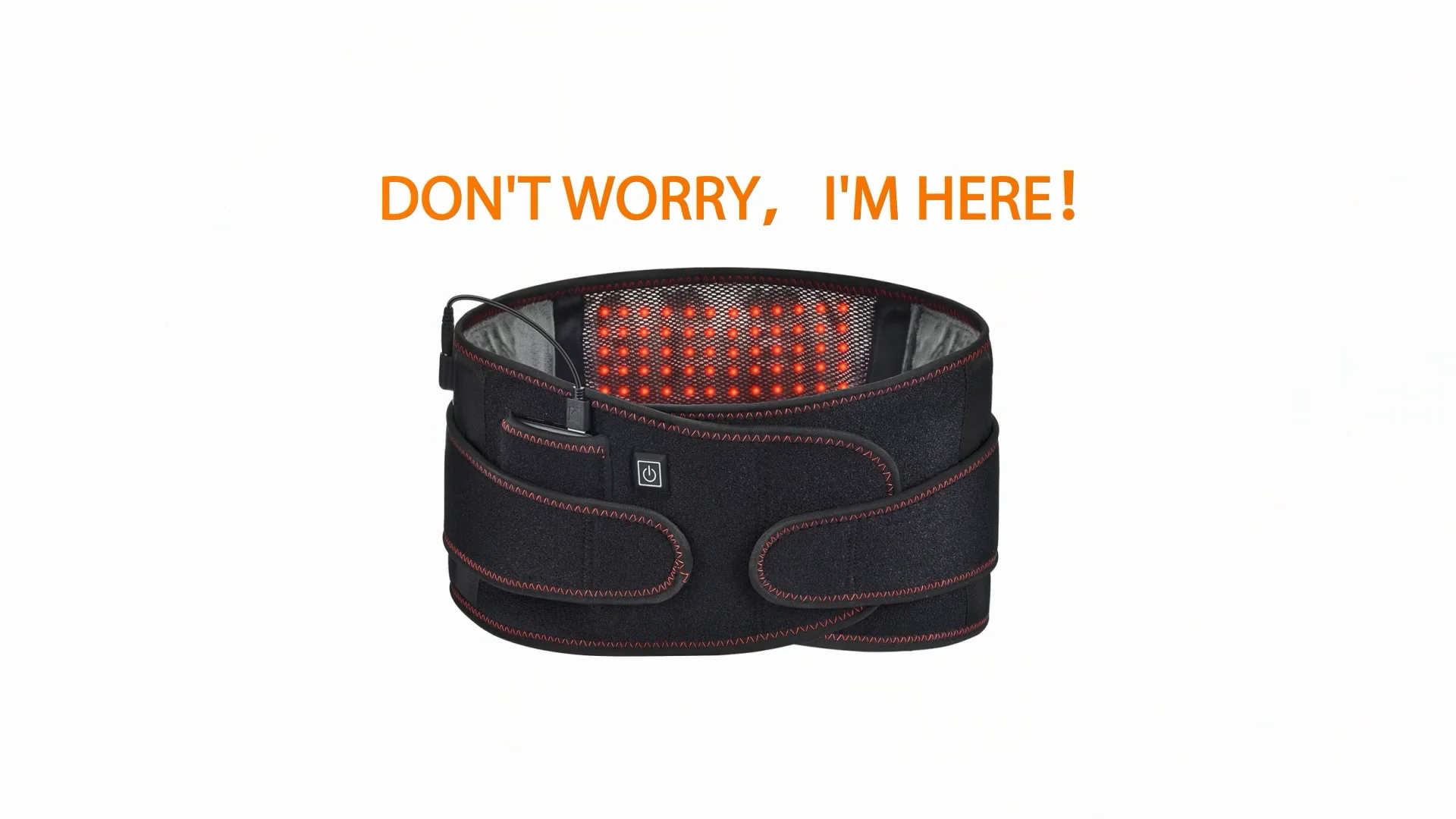 Adjustable Hot Compress Lumbar Massage Lower Back Brace Belt Pain ...