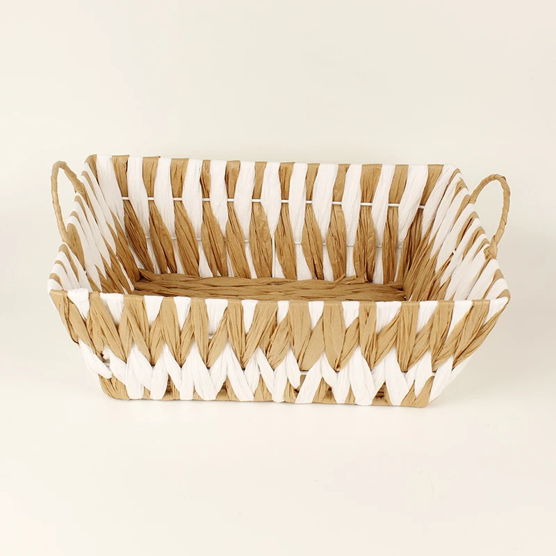 Wholesale Metal Frame Handmade Stackable Woven Paper Rope Storage ...