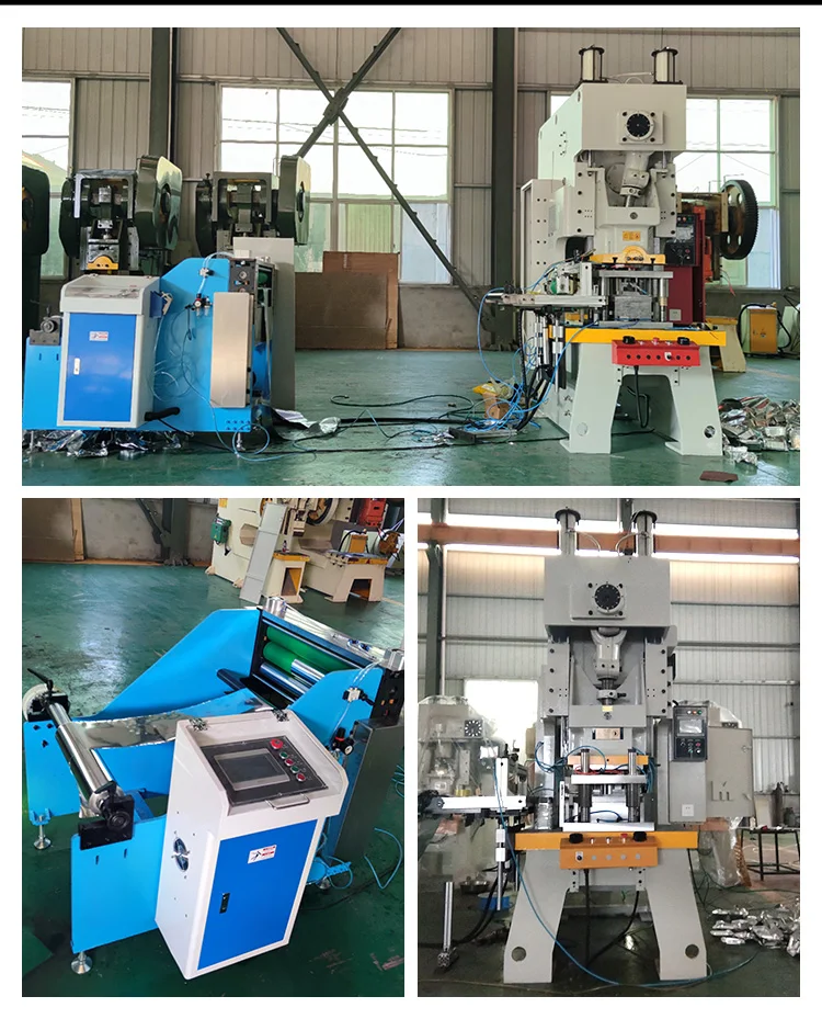 63t Aluminum Foil Dishes Container Punching Machine Feeder Mold Stacker ...