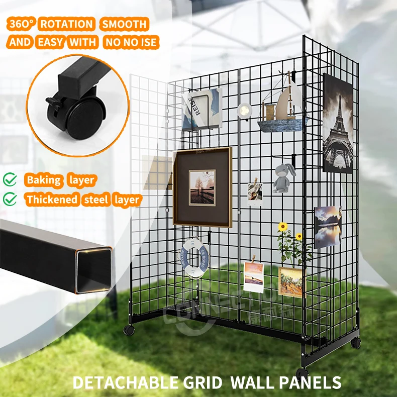 Heavy Movable Floor Standing Standing Grid Tower Display Rack for ...